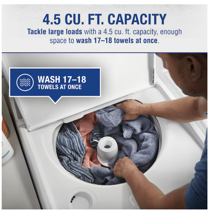Maytag Deep Fill 4.5-cu ft High Efficiency Agitator Top-Load Washer ...