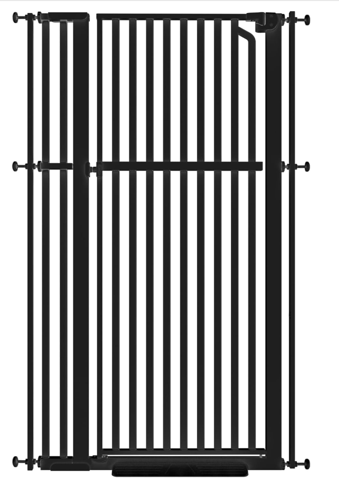 Senneny 63” Extra Tall Cat Gate Auto Close & One-Hand Open - Black ...