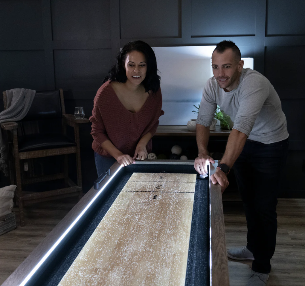 American Legend LED Shuffleboard with Buffet Top - Modern Style - Light ...