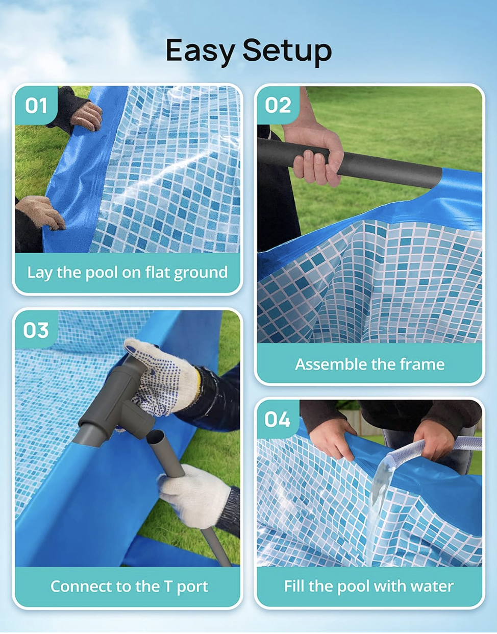 EVAJOY 13ft x 7ft x 32in Metal Frame Swimming Pool - SCD Sales ...