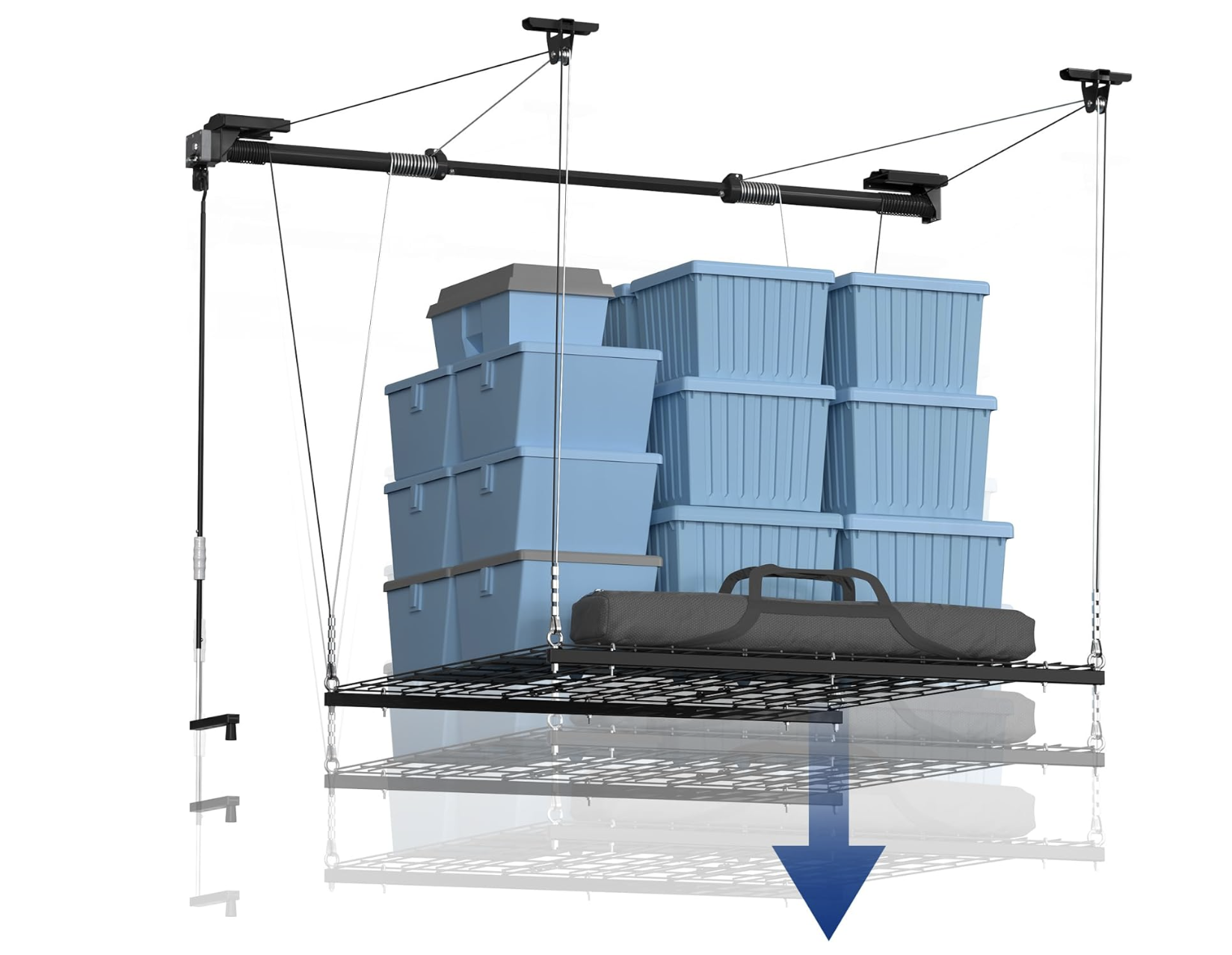 FLEXIMOUNTS GL1 Overhead Garage Lifting Storage Rack, 4x4 Ft (9 Units ...