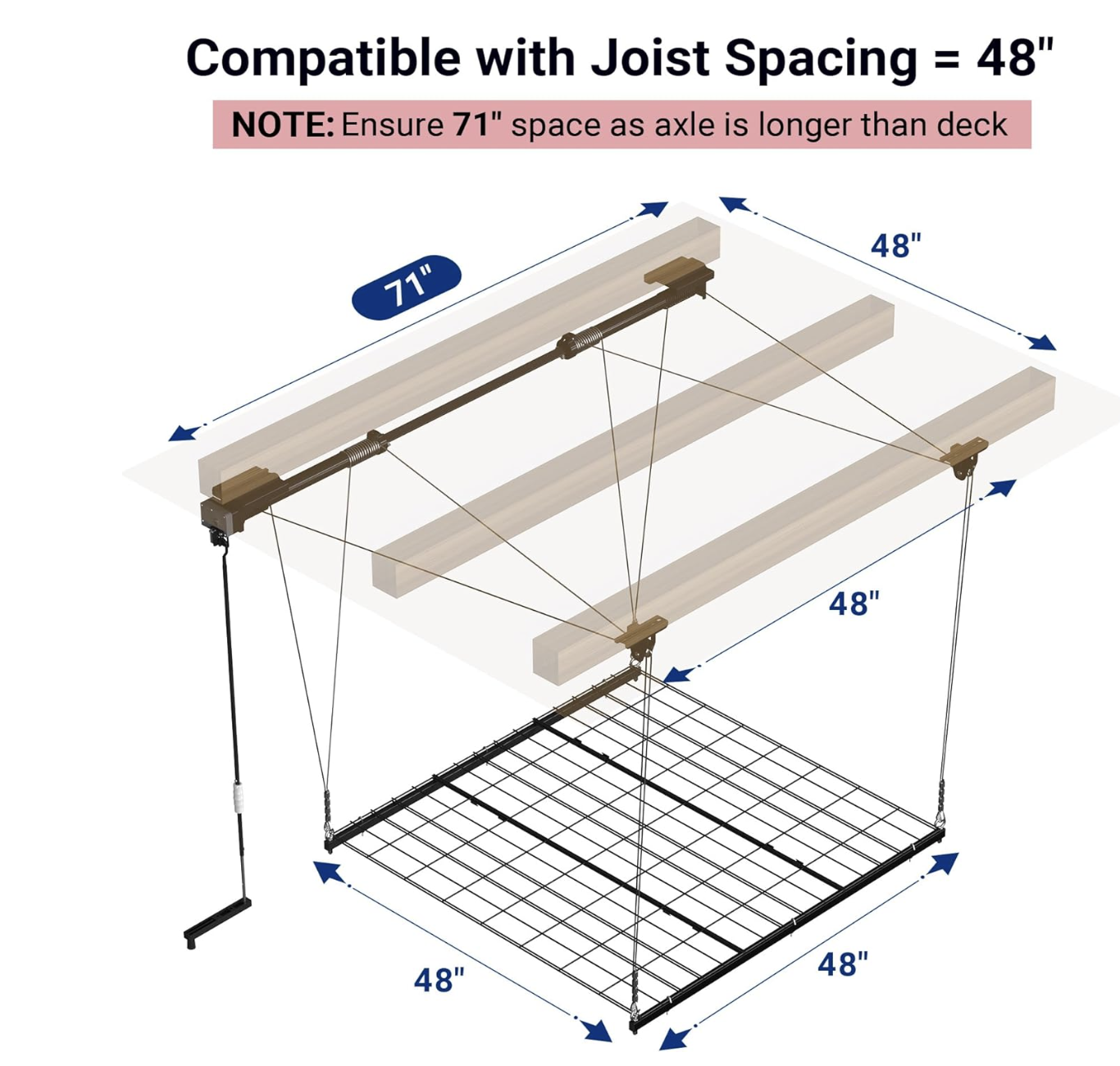 FLEXIMOUNTS GL1 Overhead Garage Lifting Storage Rack, 4x4 Ft (9 Units ...