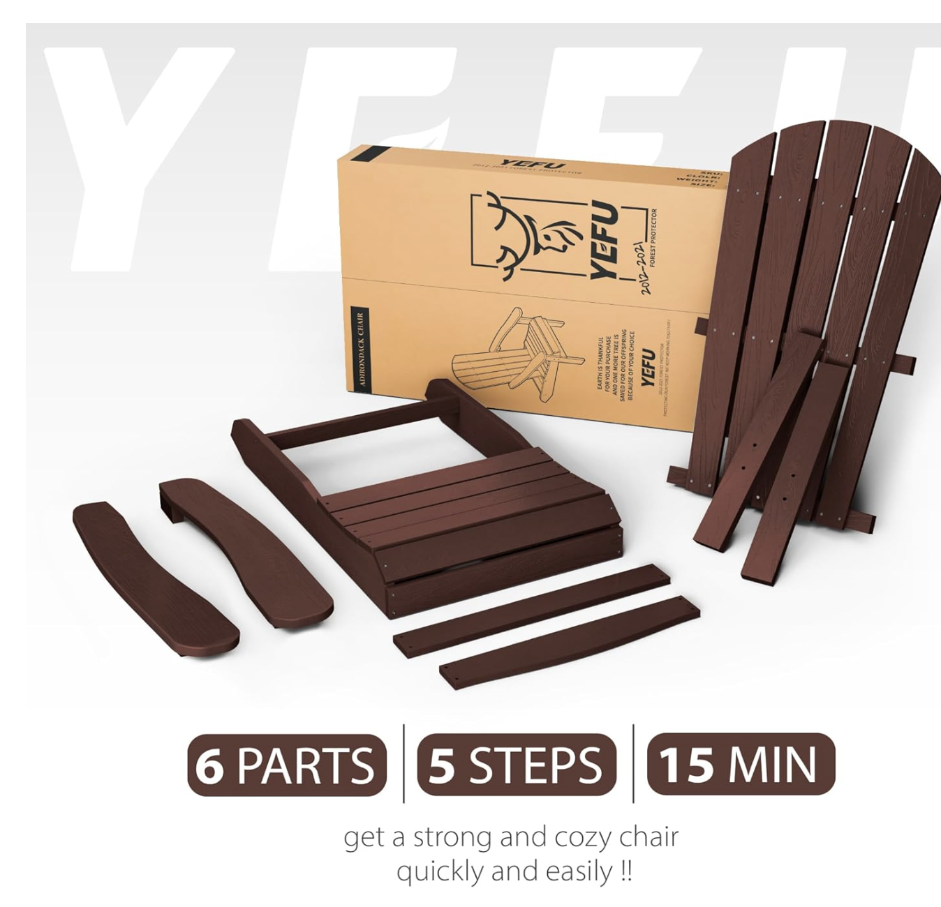 YEFU Plastic Adirondack Chairs Weather Resistant (Coffee) - SCD Sales ...