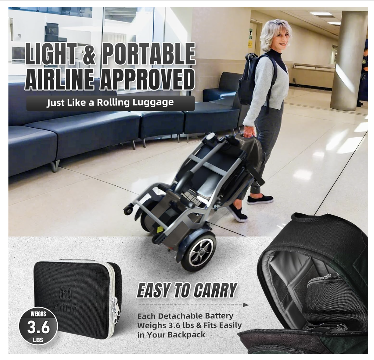 R3b-Mobility Scooters Electric Powered Folding 4 Wheel Mobility Scooter ...