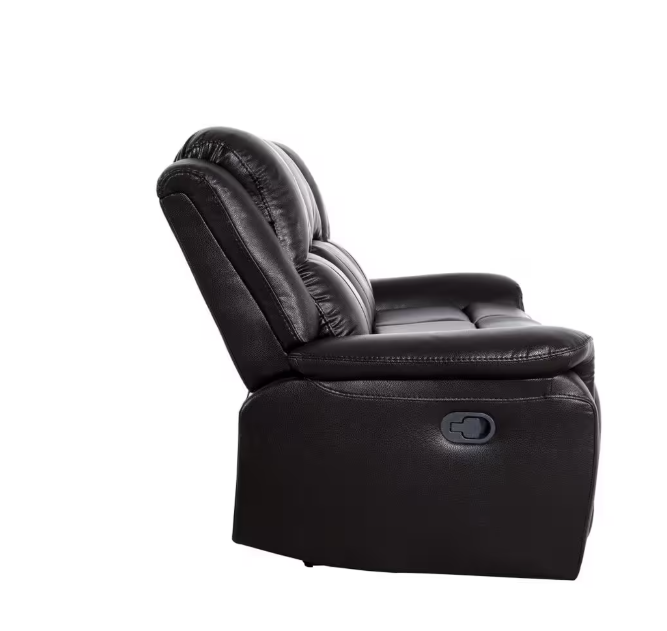 HOMESTOCK 85.82 in. D Rolled Arm Faux Leather Rectangle Push Back ...
